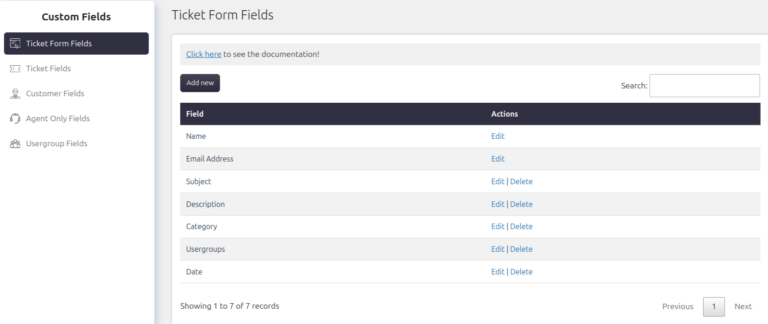 Ticket form fields - SupportCandy