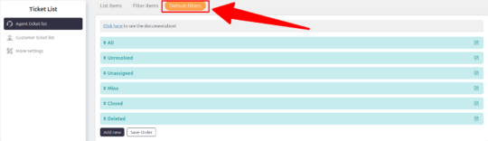 Default filters - SupportCandy