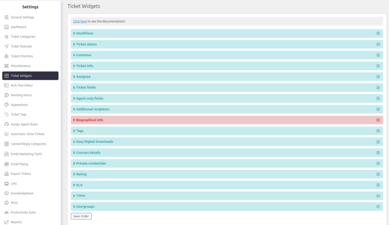 Ticket widget settings - SupportCandy