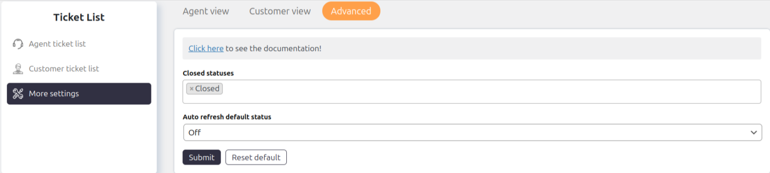 Ticket list advance settings - SupportCandy