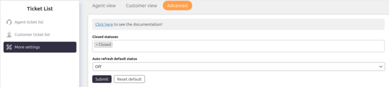 Ticket list advance settings - SupportCandy