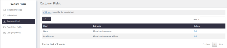 Customer fields - SupportCandy