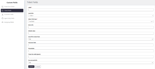 Ticket fields - SupportCandy