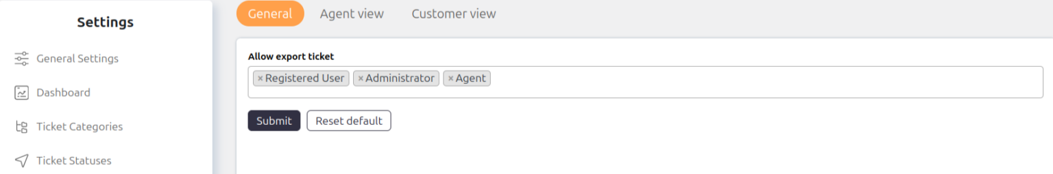 General settings - SupportCandy