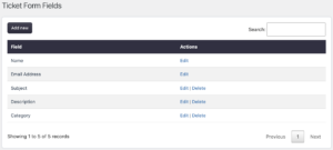 Ticket form fields - SupportCandy