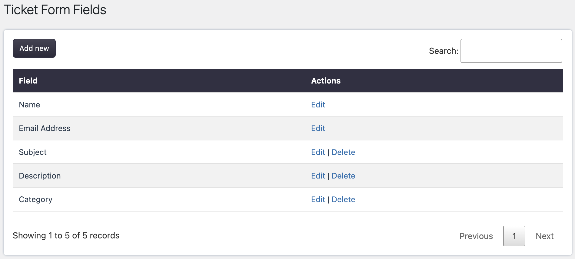 Ticket form fields - SupportCandy