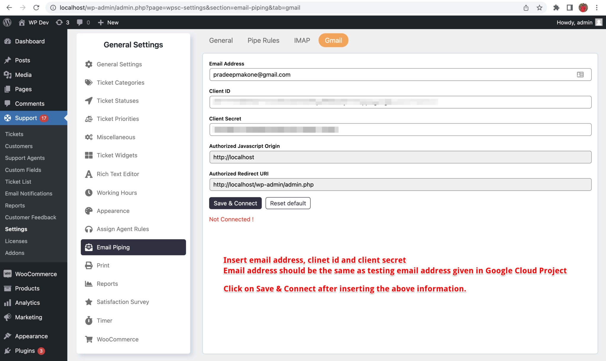Gmail Settings - SupportCandy