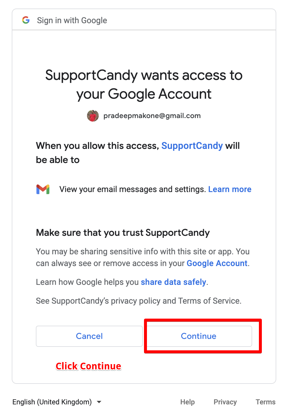 Gmail Settings - SupportCandy