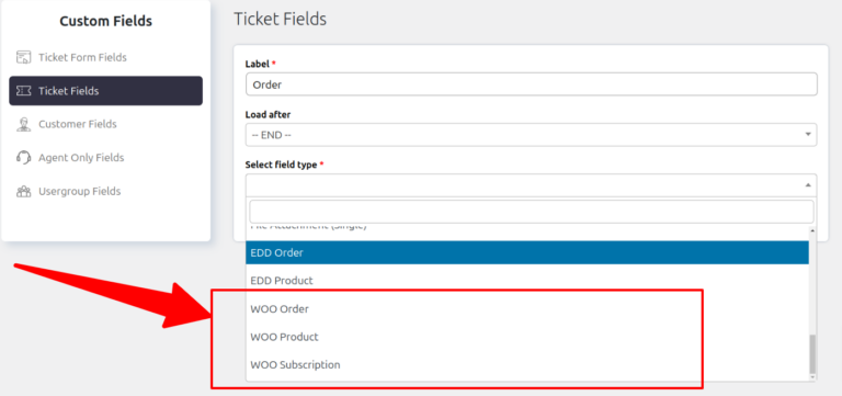 WooCommerce Custom Fields - SupportCandy